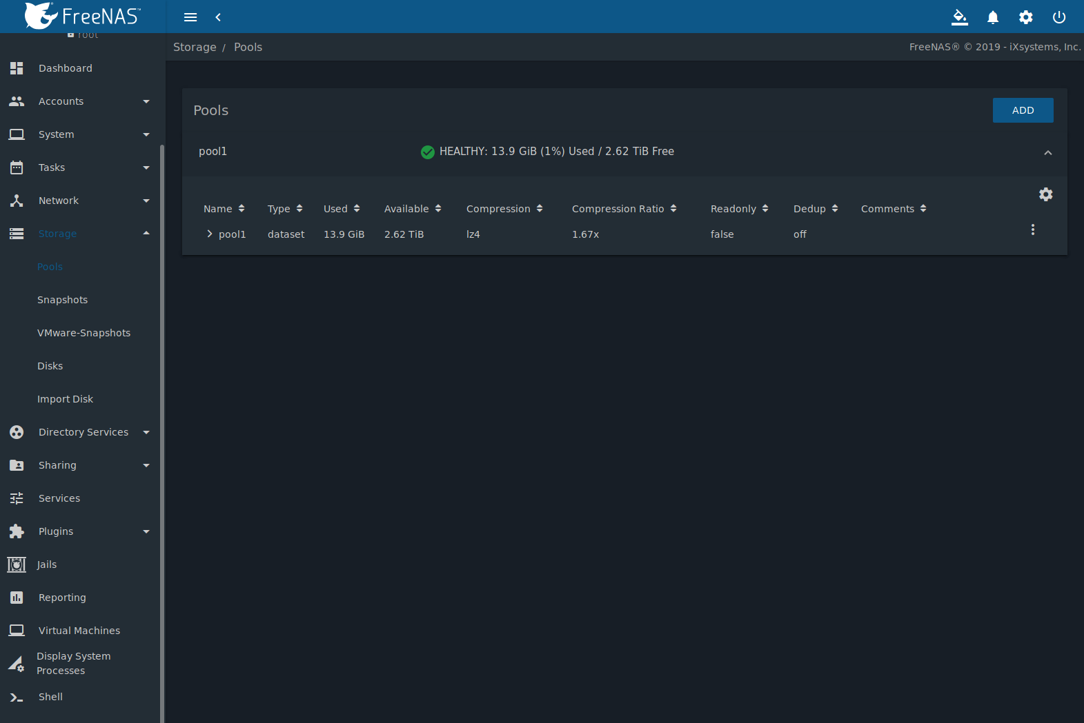 9. Storage — FreeNAS®11.2-U5 User Guide Table of Contents